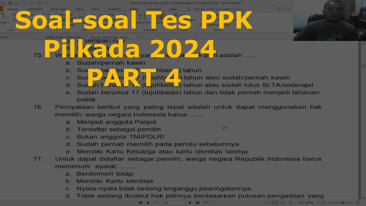 Contoh Soal-soal PPK Pilkada 2024 Part 4 #pilkada2024 #ppk - YouTube