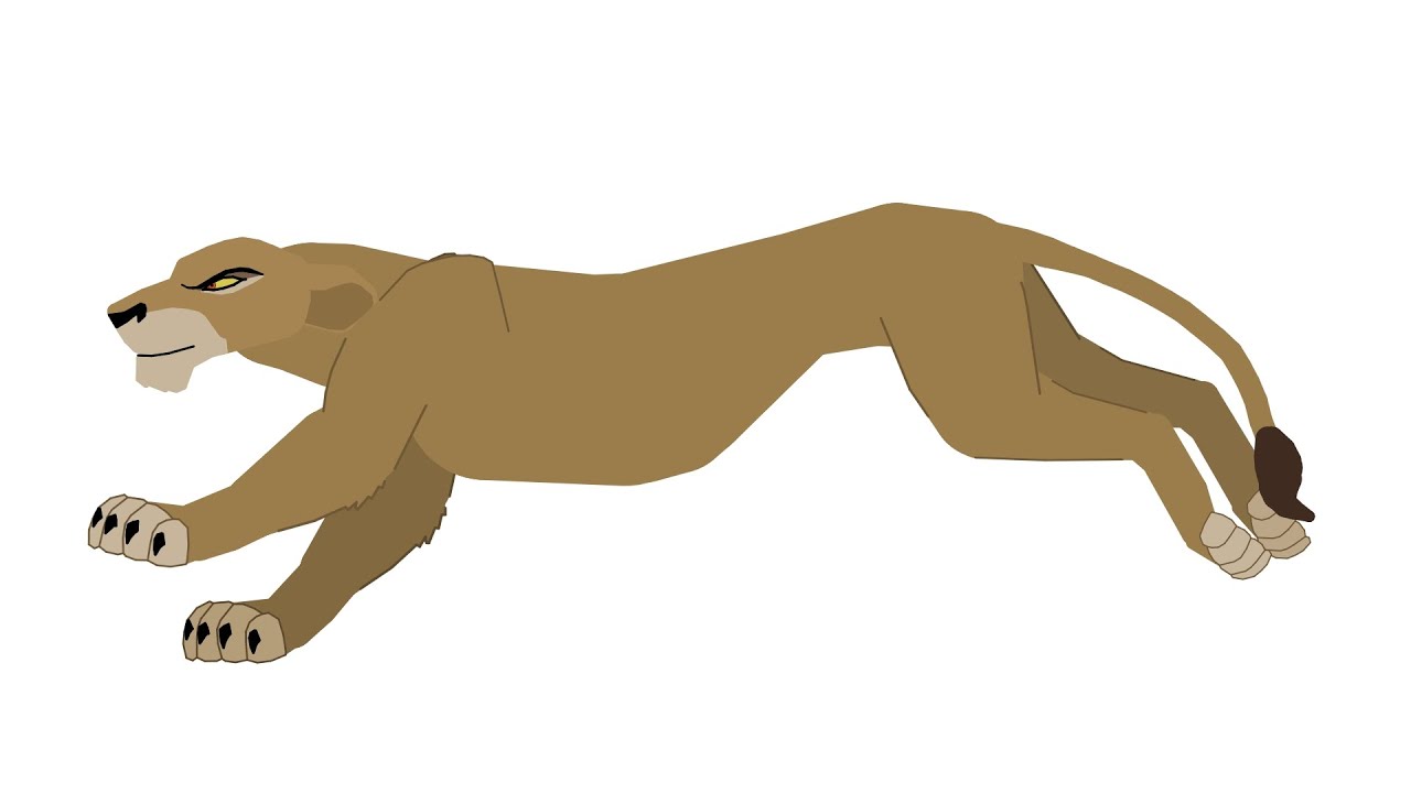 ZIRA Run Cycle Animation - The Lion King / Pivot Animator - YouTube