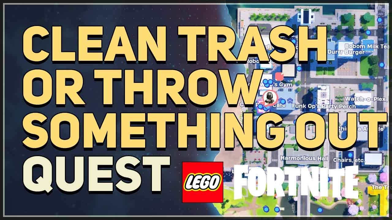 Clean Trash or throw something out Fortnite LEGO Brick Life - YouTube