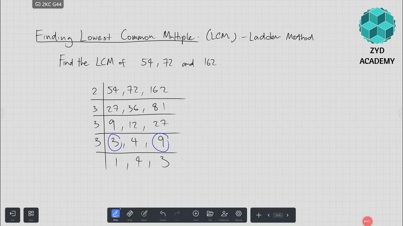 Primes, LCM and HCF - Finding the LCM 3 numbers - YouTube