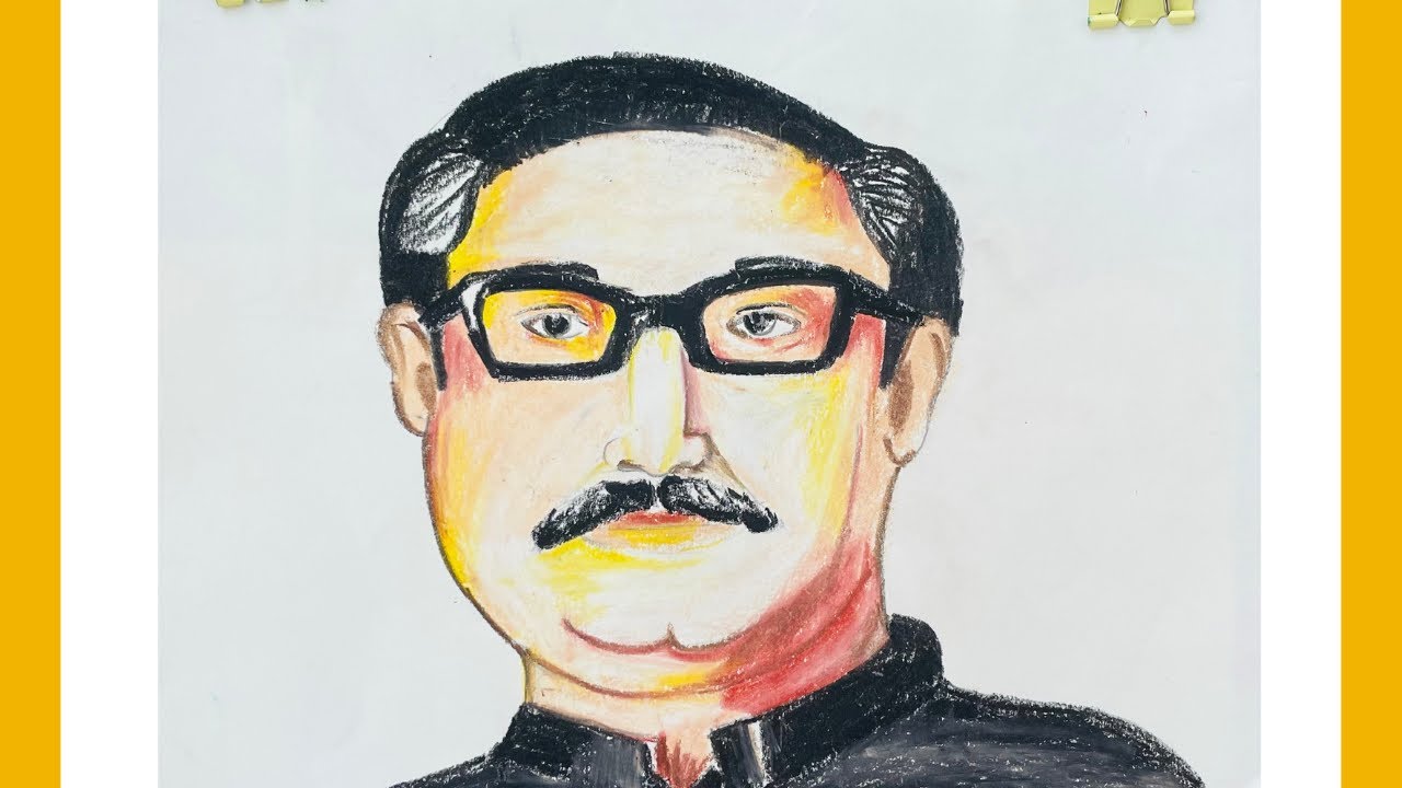 How to draw Bongobondhu sheikh mujibor Rahman | Easy drawing ( step by ...