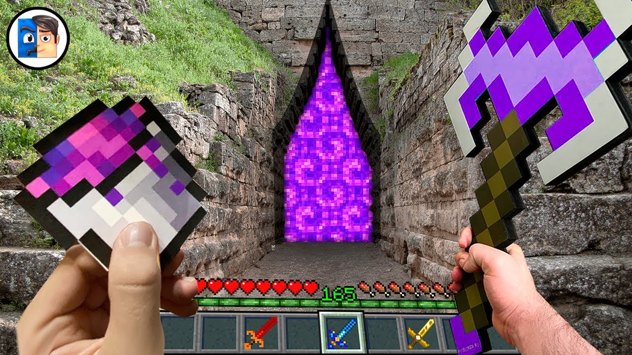 Minecraft in Real Life POV CURSED NETHER PORTAL Realistic Minecraft RTX ...
