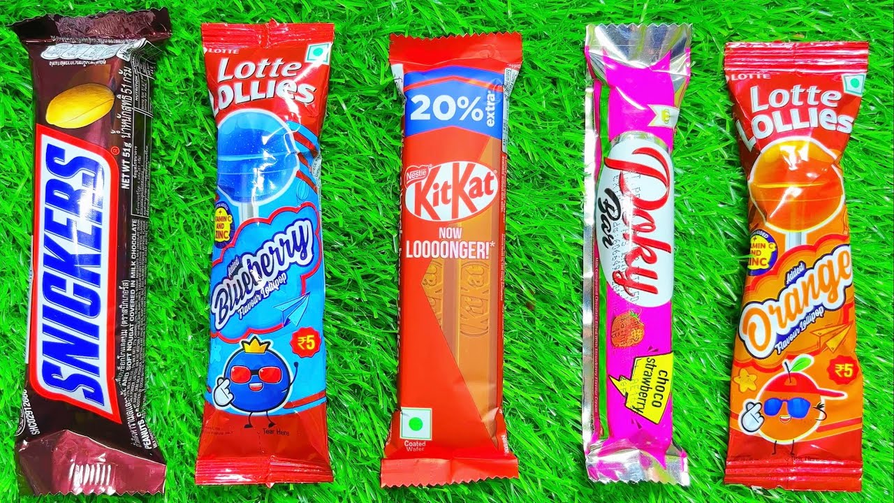 Satisfying video Asmr lollipops candy and chocolate gummy candy ...