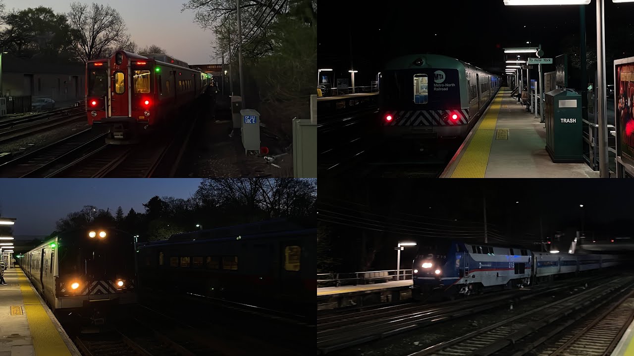 MNRR Harlem Line Late PM Rush Hour Action @Woodlawn - YouTube