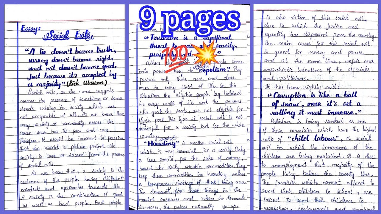 Essay on "Social evils" in english with quotations||social evils in ...