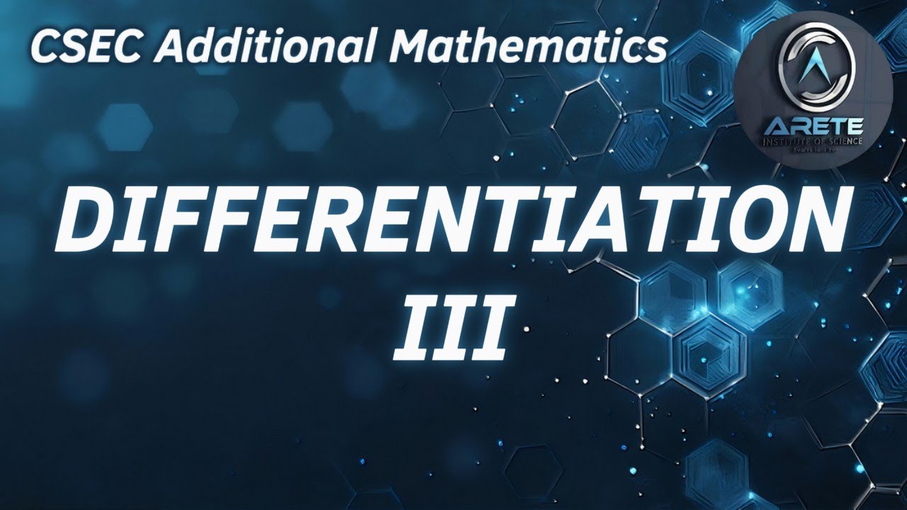 CSEC Additional Mathematics - Differentiation III - YouTube