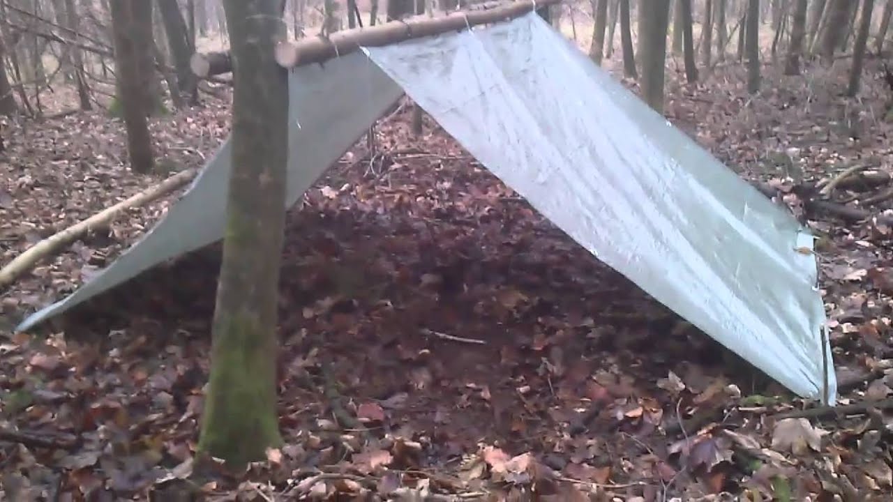 2 dollar heated shelter/ double lean to shelter - YouTube