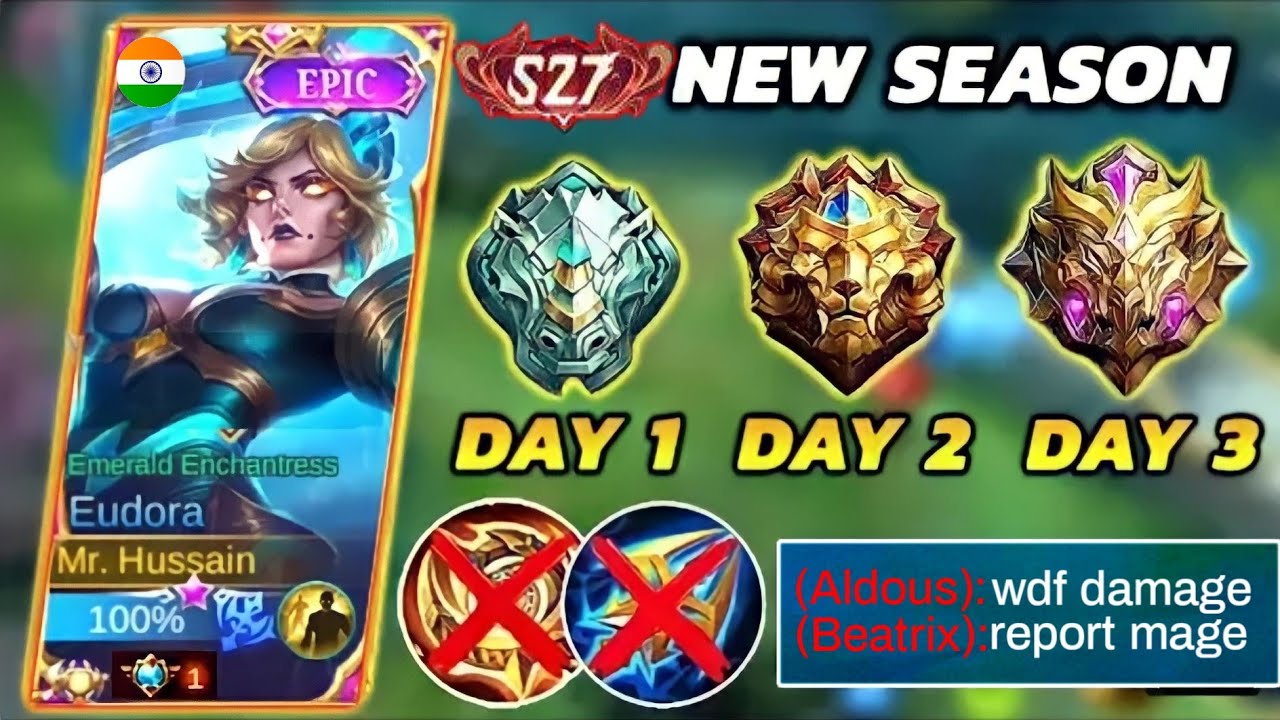 BEST EUDORA STRATEGY AND BUILD TO RANK UP FASTER | EPIC TO MYTHIC REAL ...