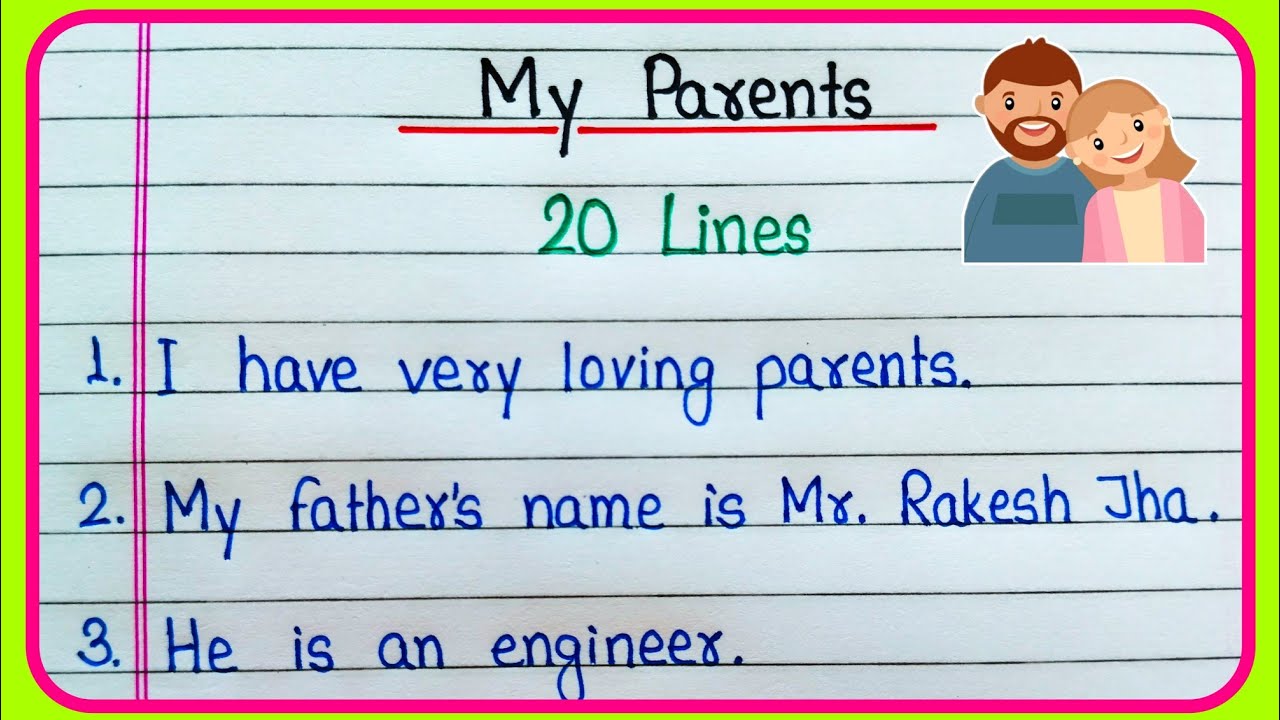 20 lines essay on My parents in English | My parents essay 20 lines ...