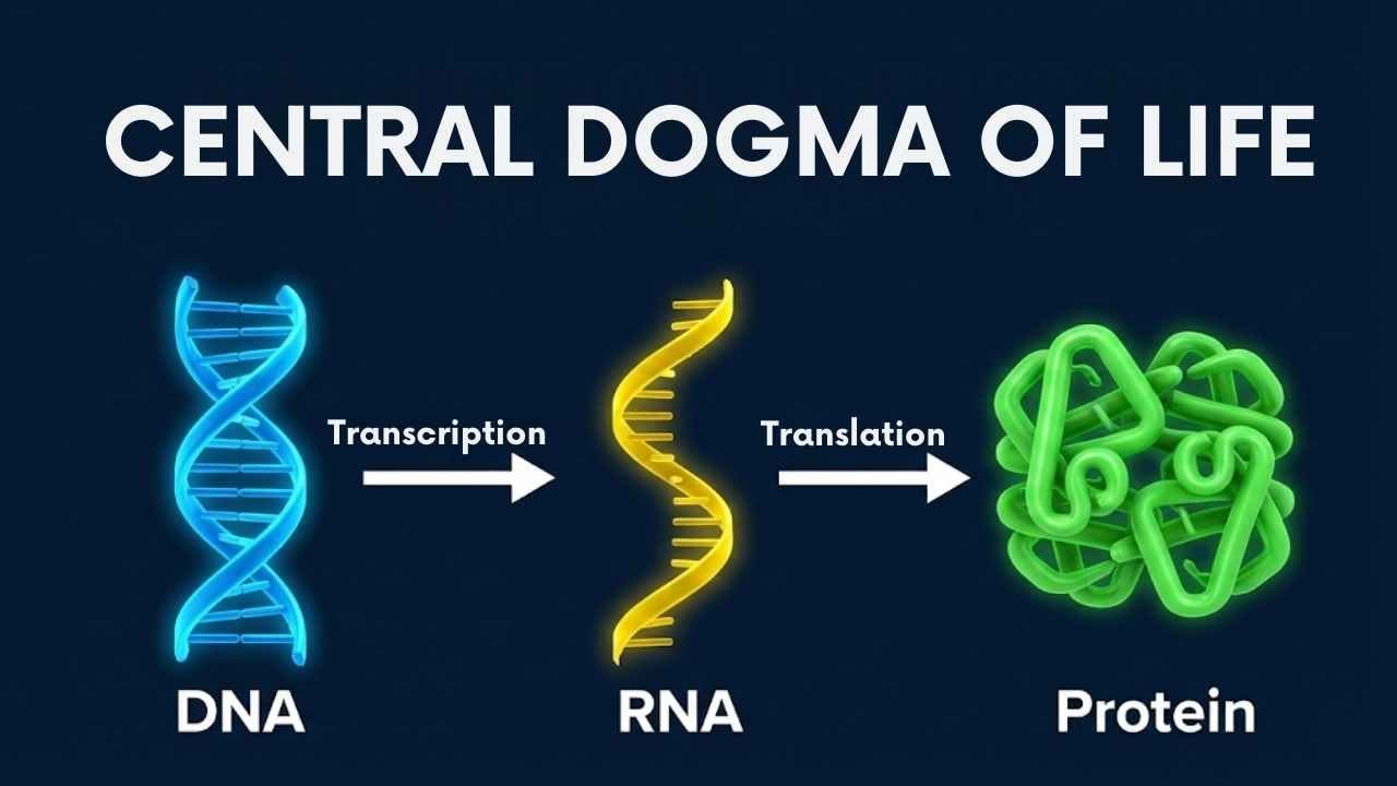 Central Dogma of Life Explained Clearly | DNA → RNA → Protein ...