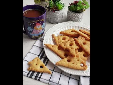 Быстрые и вкусные сырные крекеры! Простое сырное печенье - YouTube