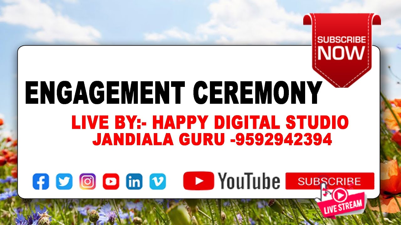 ENGAGEMENT CEREMONY LIVE BY HAPPY DIGITAL STUDIO JANDIALA 9592942394 ...