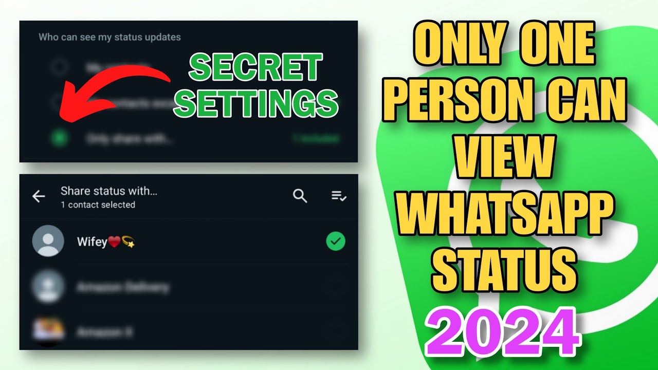 How To Let Only One Person See Your WhatsApp Status - YouTube