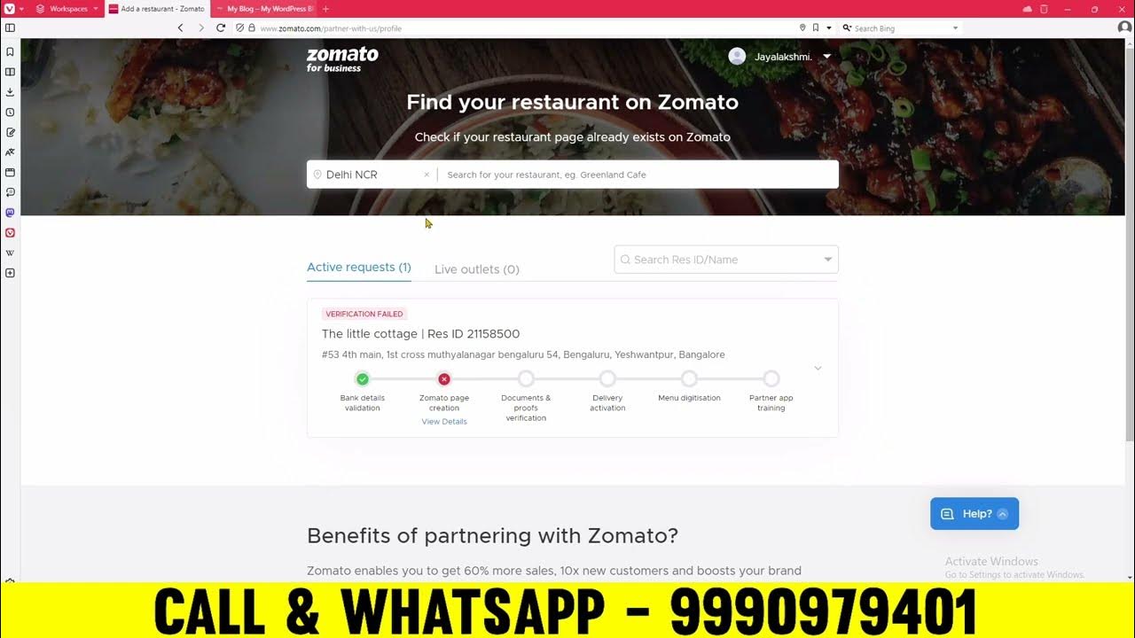 Zomato Verification Failed | Zomato Verification Failed problem solved | Zomato onbording ...