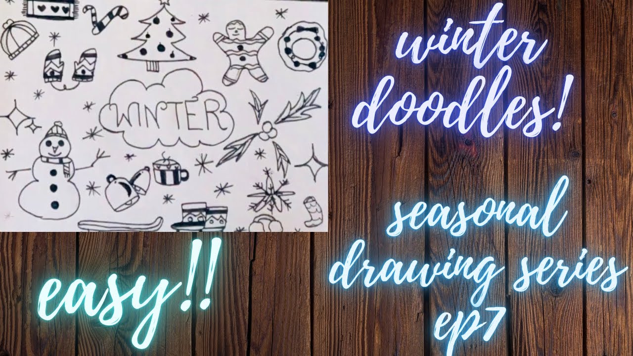 Easy winter doodles for beginners | seasonal drawing series ep#7 ...