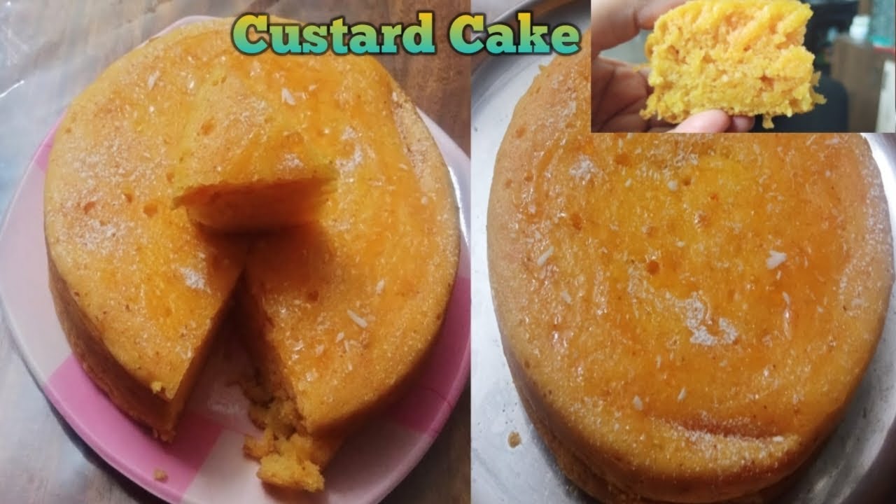 Eggless Custard Cake| How to make a Custard Cake at home| Custard Cake ...