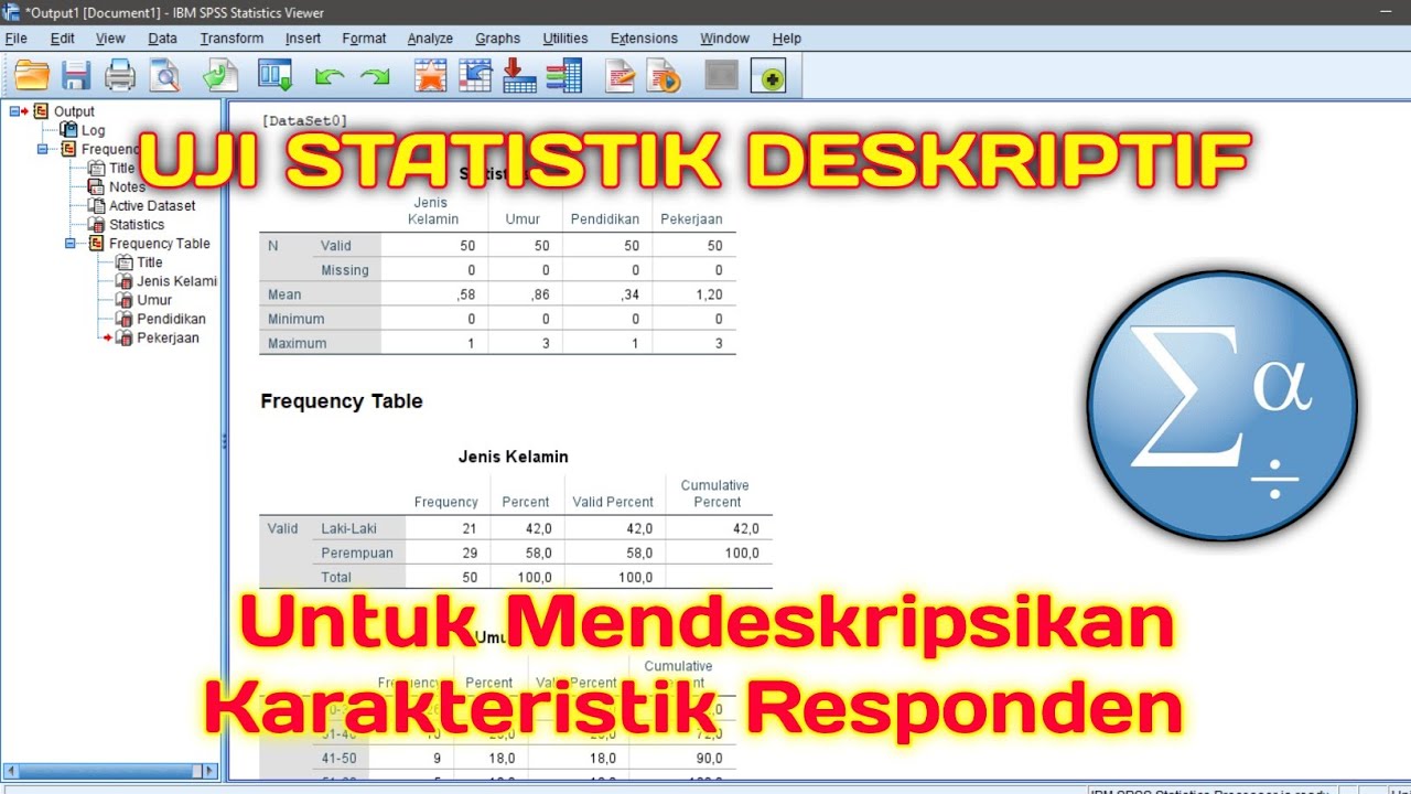#StudyWithMe CARA UJI STATISTIK DESKRIPTIF KARAKTERISTIK RESPONDEN ...