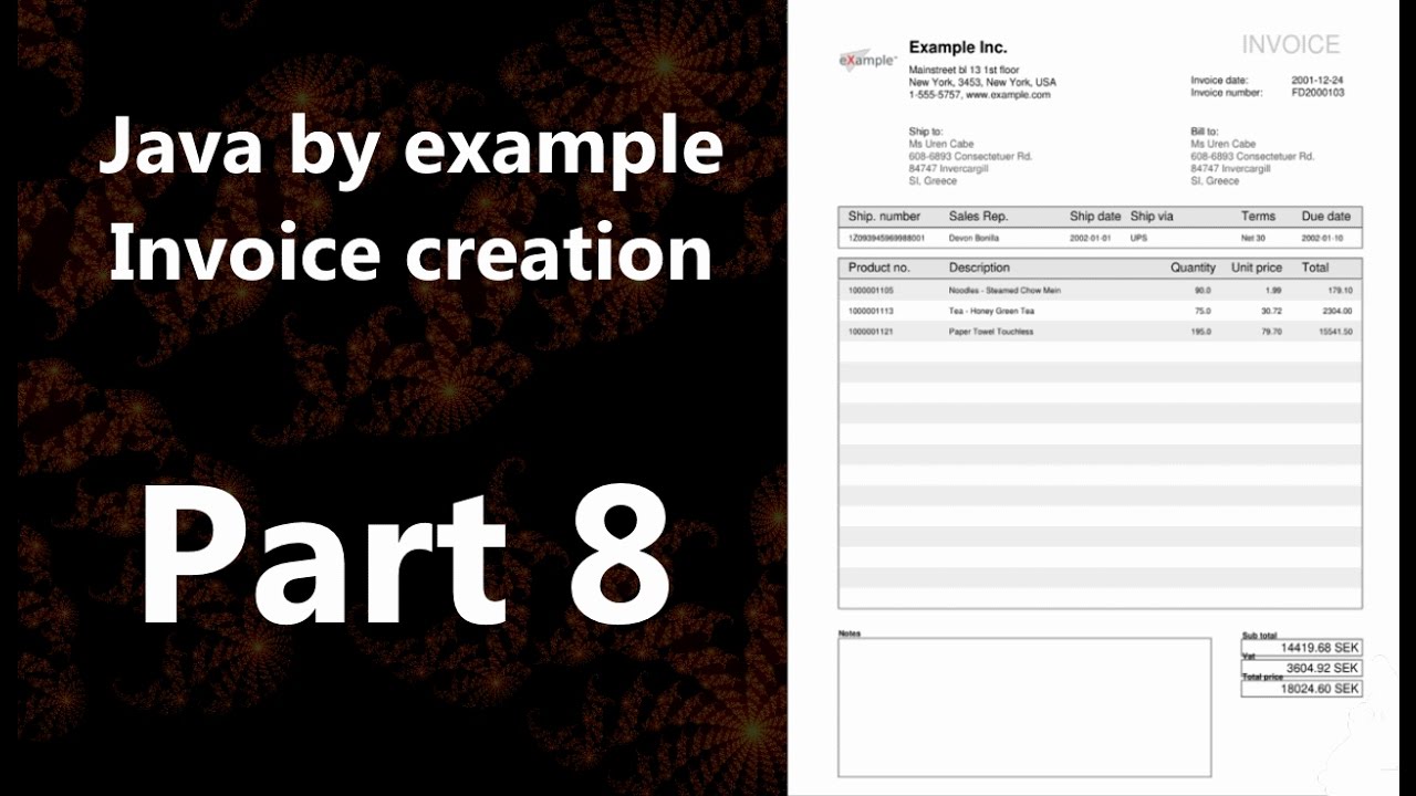 Invoice creation part 8 (Java by Example) - YouTube