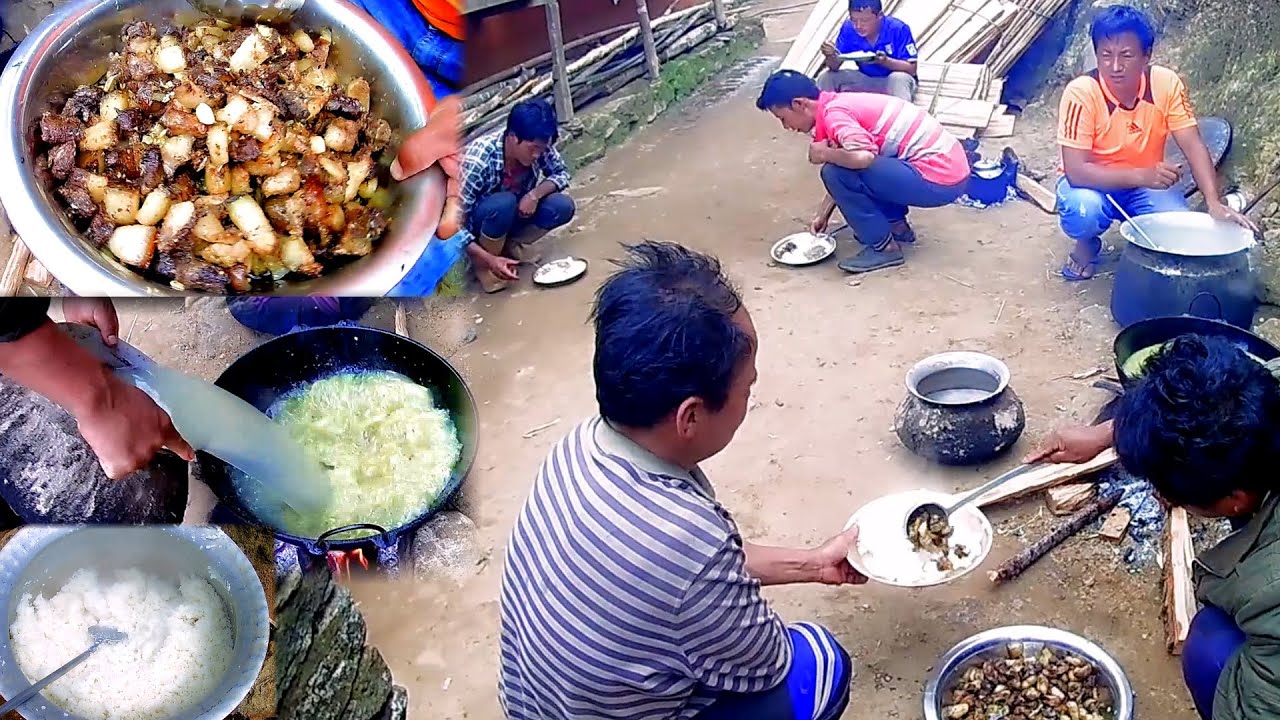 Cooking , Eating & Working Together in village - YouTube