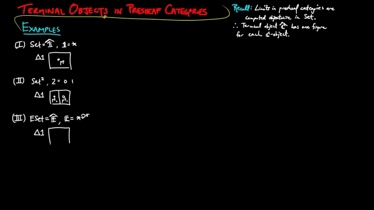 Terminal Objects in Presheaf Categories - YouTube