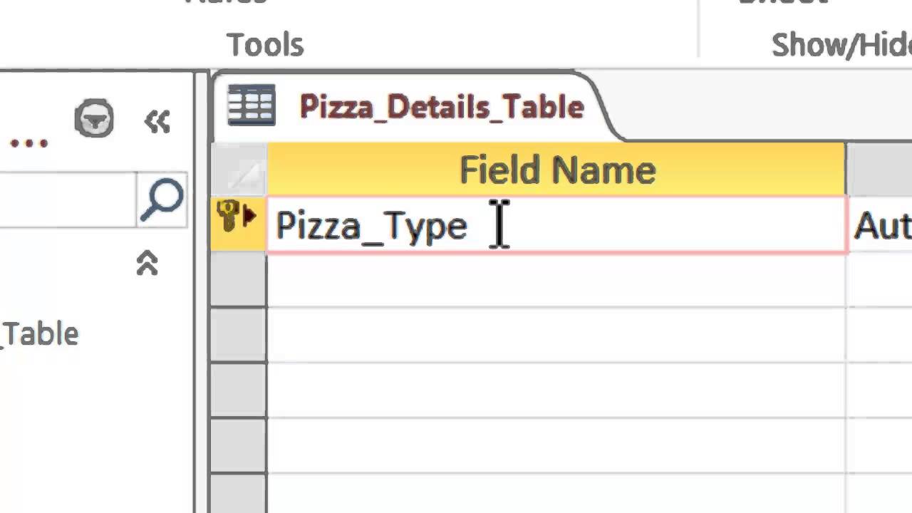 Pizza Access Create Table - YouTube