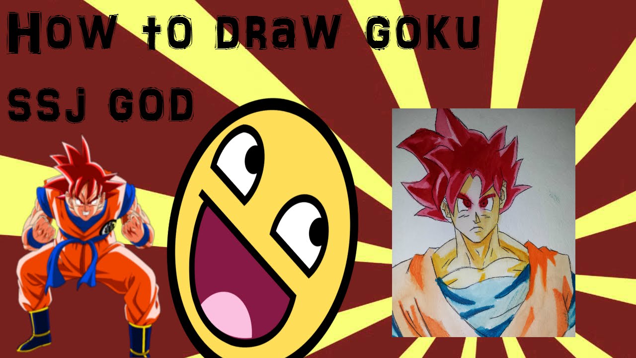 How to draw goku super saiyan god - YouTube