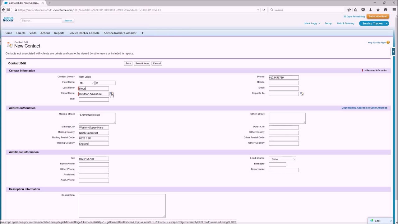 ServiceTracker Training Guide Part 2 - Creating a Contact - YouTube