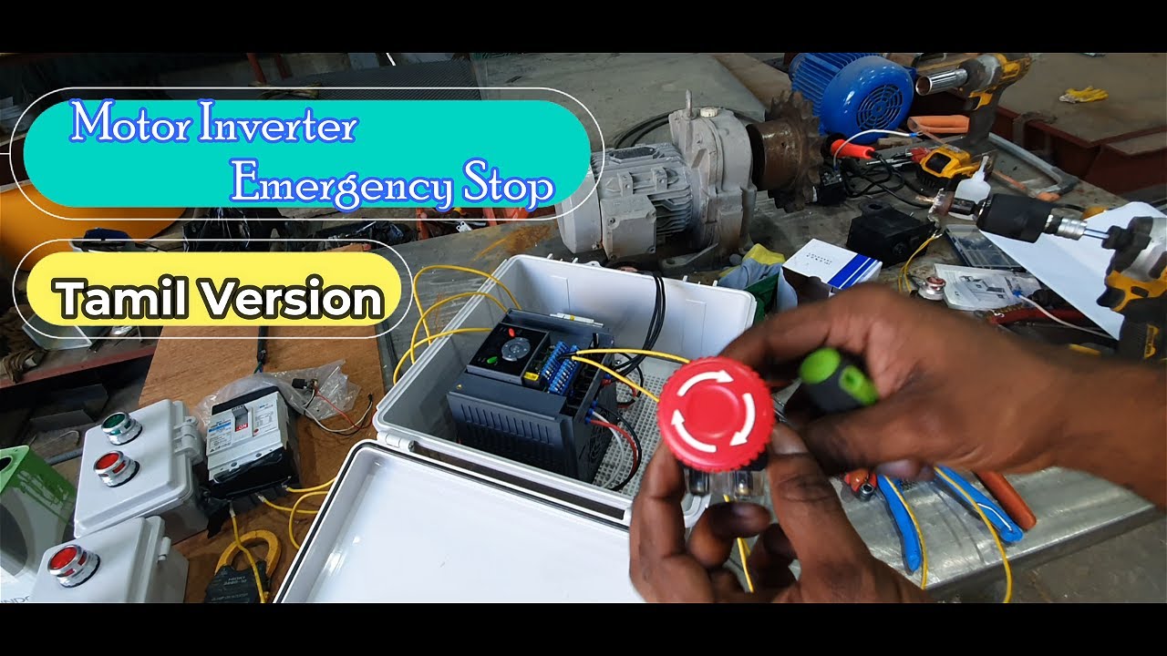 How to connect emergency stop switch in motor inverter - YouTube