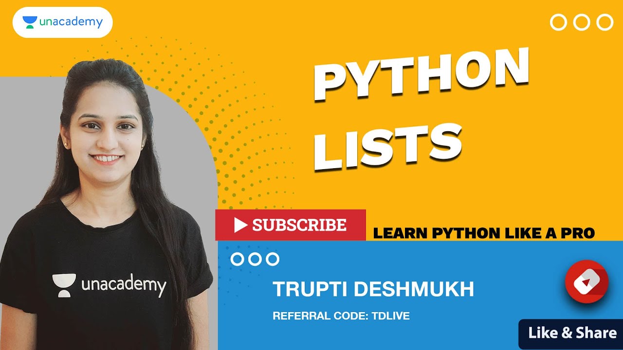 Python Lists | Learn Python Like a Pro | Trupti Deshmukh Ma'am ...