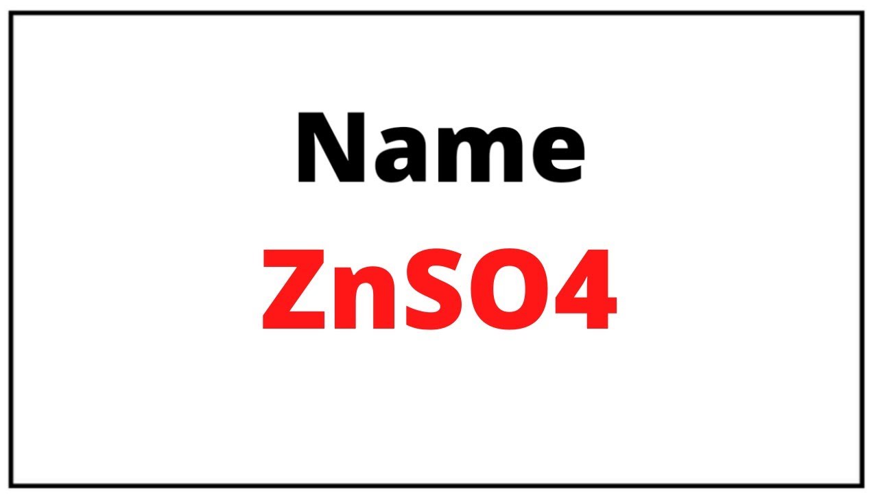 How to write name for ZnSO4|ZnSO4 name - YouTube