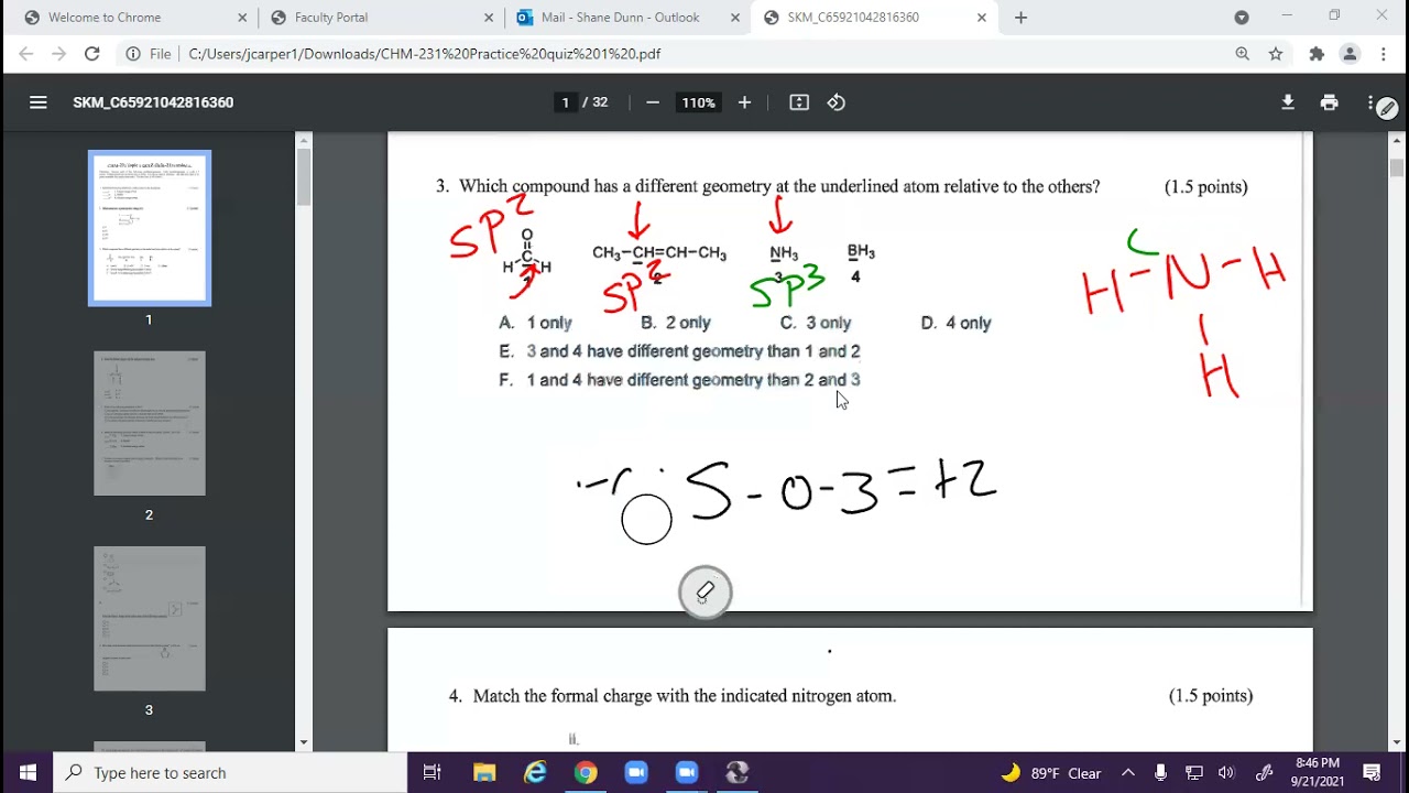 O-Chem quiz 1 practice quiz one - YouTube
