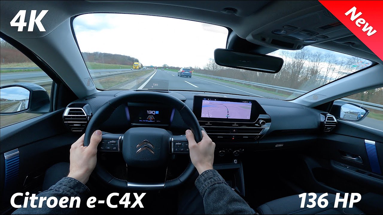 Citroen e-C4X 2024 POV Test drive 4K (136 HP) City - Highway - YouTube