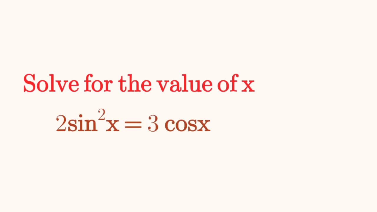 2sin 2x 3cosx YouTube
