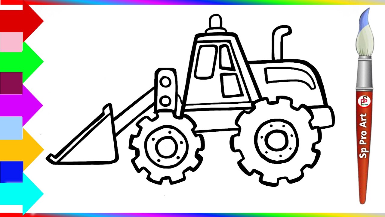 How to draw a Bulldozer , Bulldozer Drawing and Painting For Kids ...
