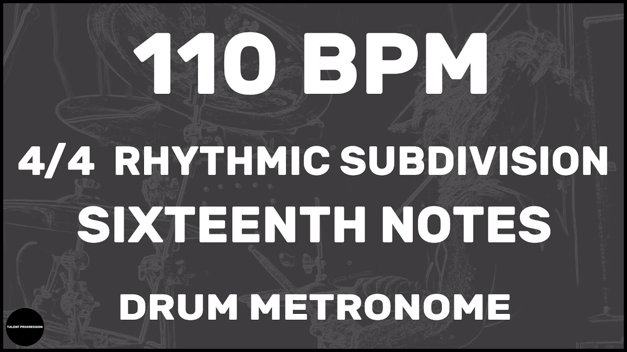 Sixteenth Notes | Drum Metronome Loop | 110 BPM - YouTube
