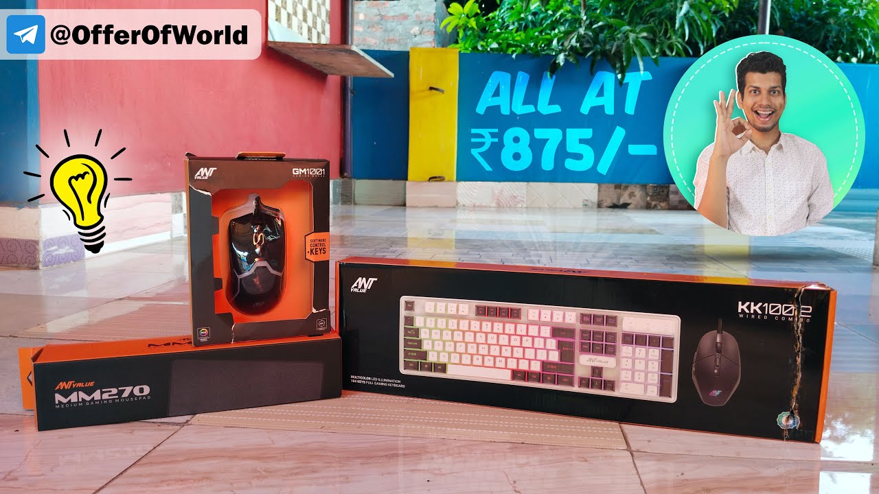 ₹875 - Ant Value RGB Gaming Keyboard + 2 RGB Gaming Mouse + RGB Gaming ...