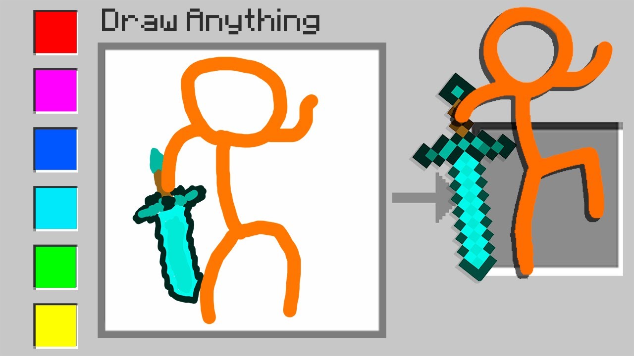 Animation vs Minecraft DRAWING ANYTHING STICKMAN / Stickman vs ...