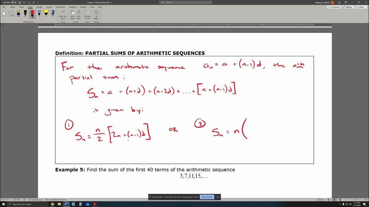 Arithmetic Sequences - PRECALCULUS - YouTube