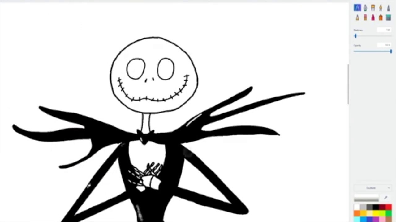 jack skellington line art drawing - YouTube
