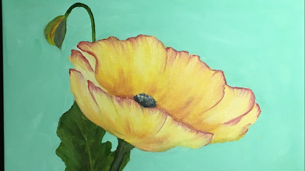 Large poppy painting with oil on canvas l Large floral painting l Bob ...