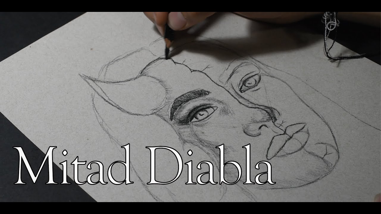 Dibujo una chica mitad Diabla /Diabla a carboncillo/ King Escorpión Art ...