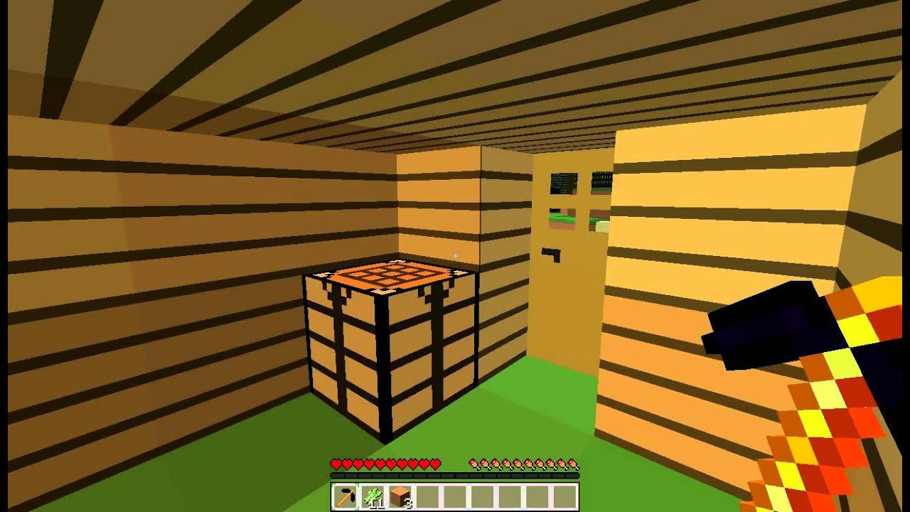 minecraft lets play part 1 cat in house - YouTube