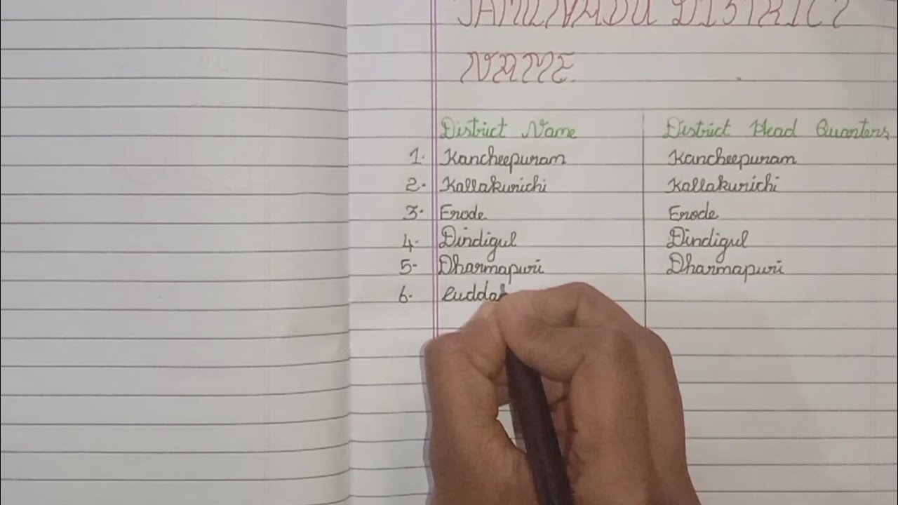 Tamilnadu District Name In English My Neat Handwriting YouTube tamilnadu-district-name-in-english-my-neat-handwriting-youtube