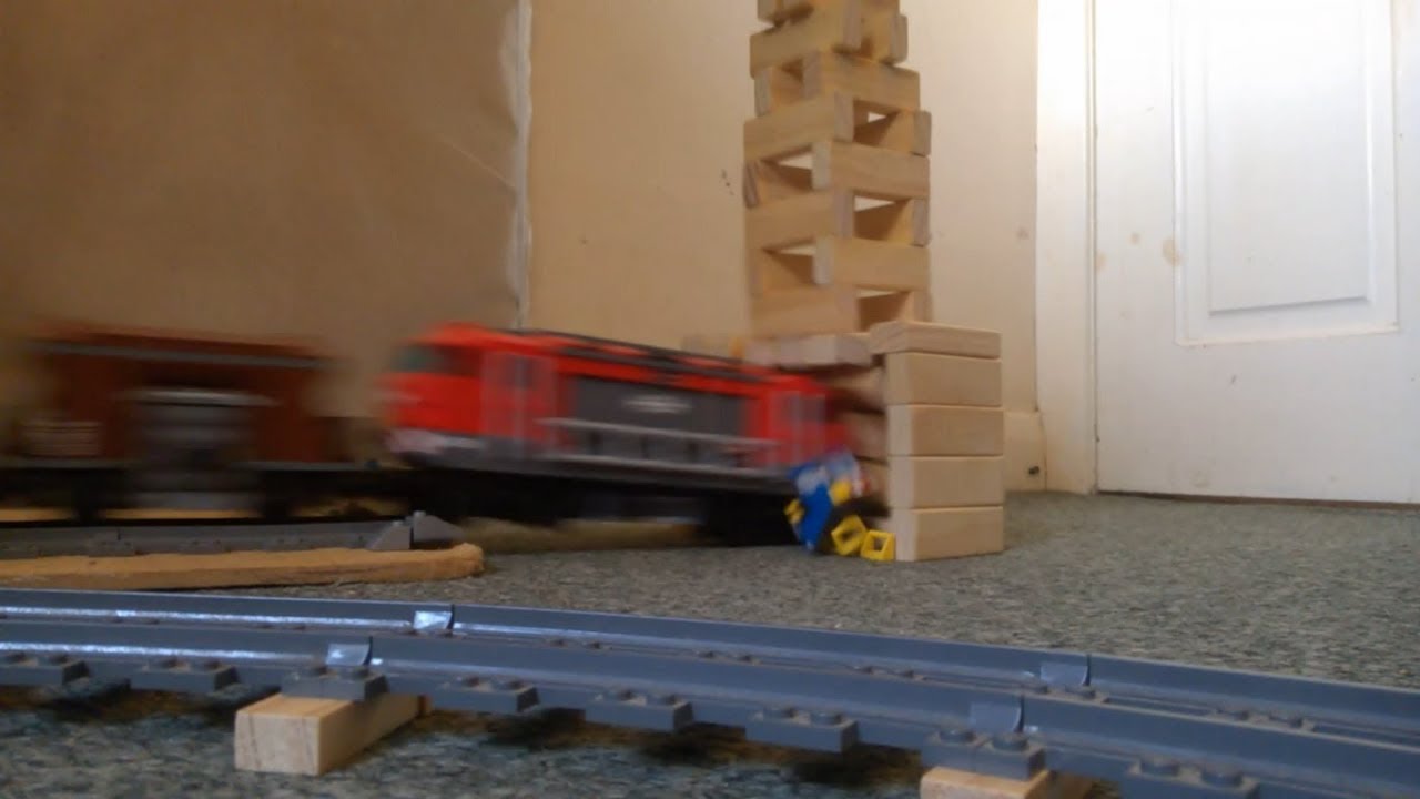 LEGO 60098 Train Crash Into Tower - YouTube