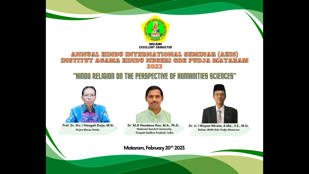 Annual Hindu International Seminar (AHIS) 2023 - IAHN GDE PUDJA MATARAM ...