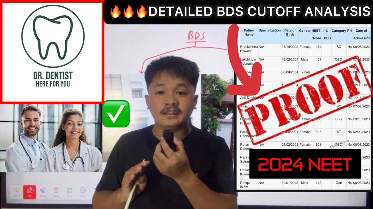 🔥DETAILED 2024 BDS CUTOFF ANALYSIS ||#agdc #neet2024 #bds #tripura ...