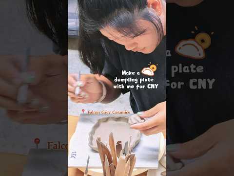 From clay to creation! Made a dumpling plate perfect for Chinese New Year 🥟✨ #pottery #craft