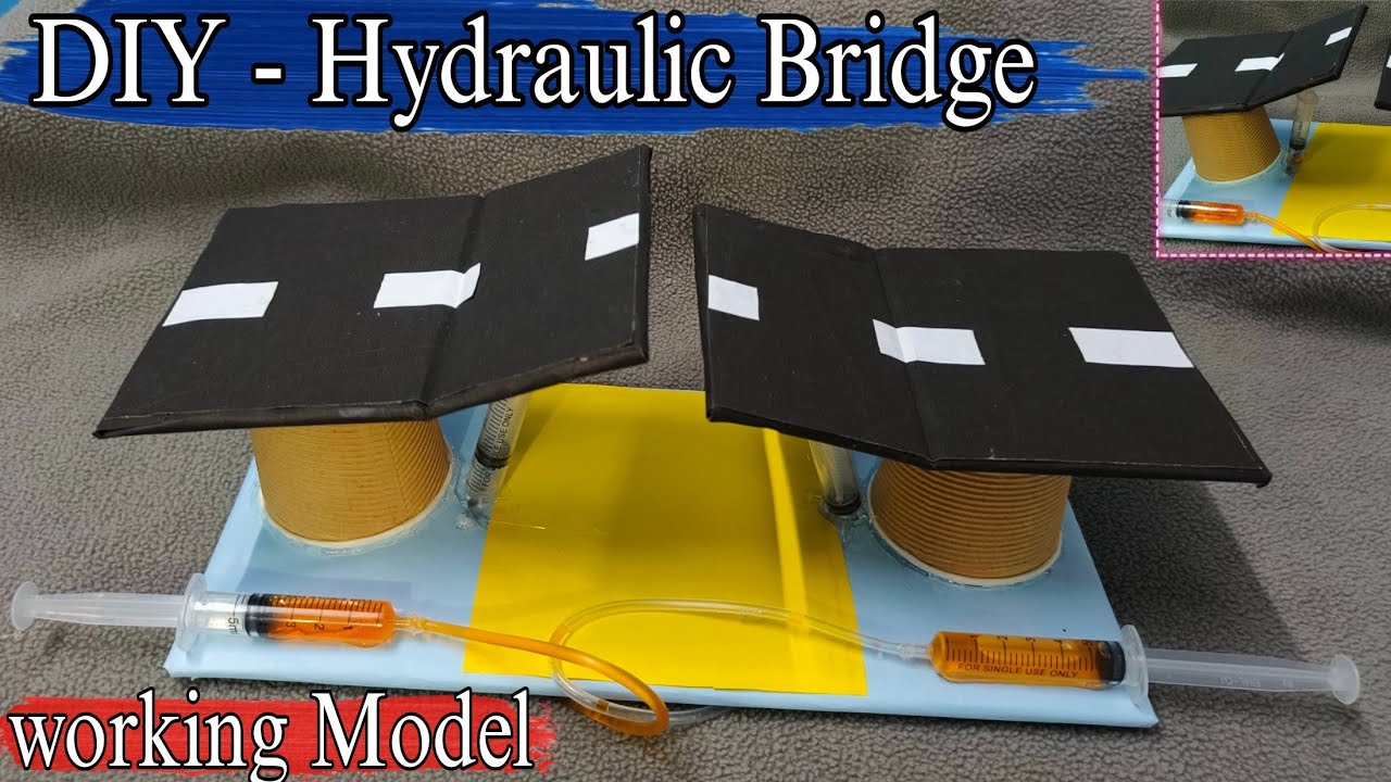 30 min me ready School project | Hydraulic bridge working Model using ...