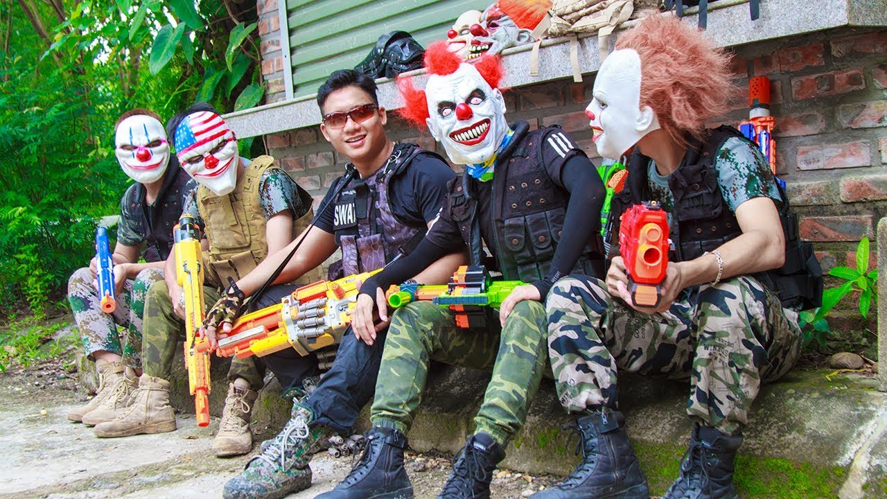 NERF WAR : Special Police SWAT Warriors Nerf Guns Fight Bandits Mask ...