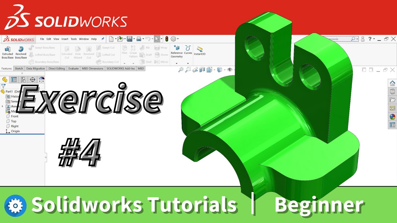 Solidworks Tutorial for beginner | Exercise#4 - YouTube